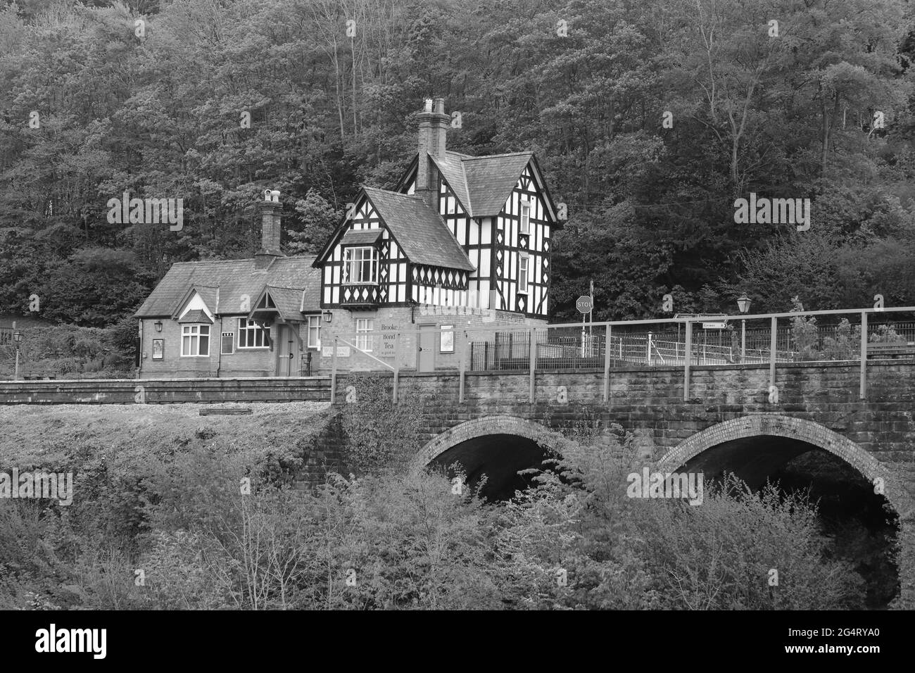 Berwyn railway station and viaduct Llangollen North Wales Stock Photo ...