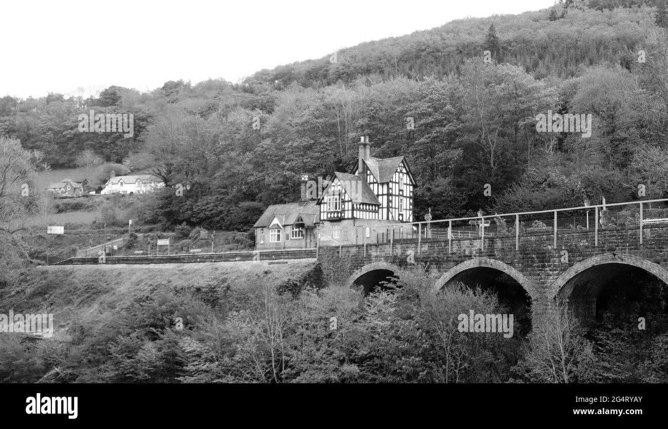Berwyn railway station and viaduct Llangollen North Wales Stock Photo ...
