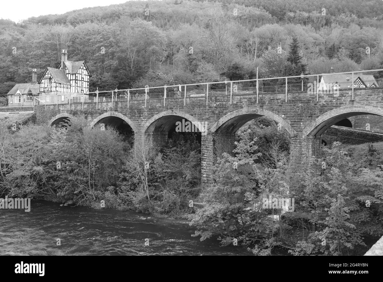 Berwyn railway station and viaduct Llangollen North Wales Stock Photo ...