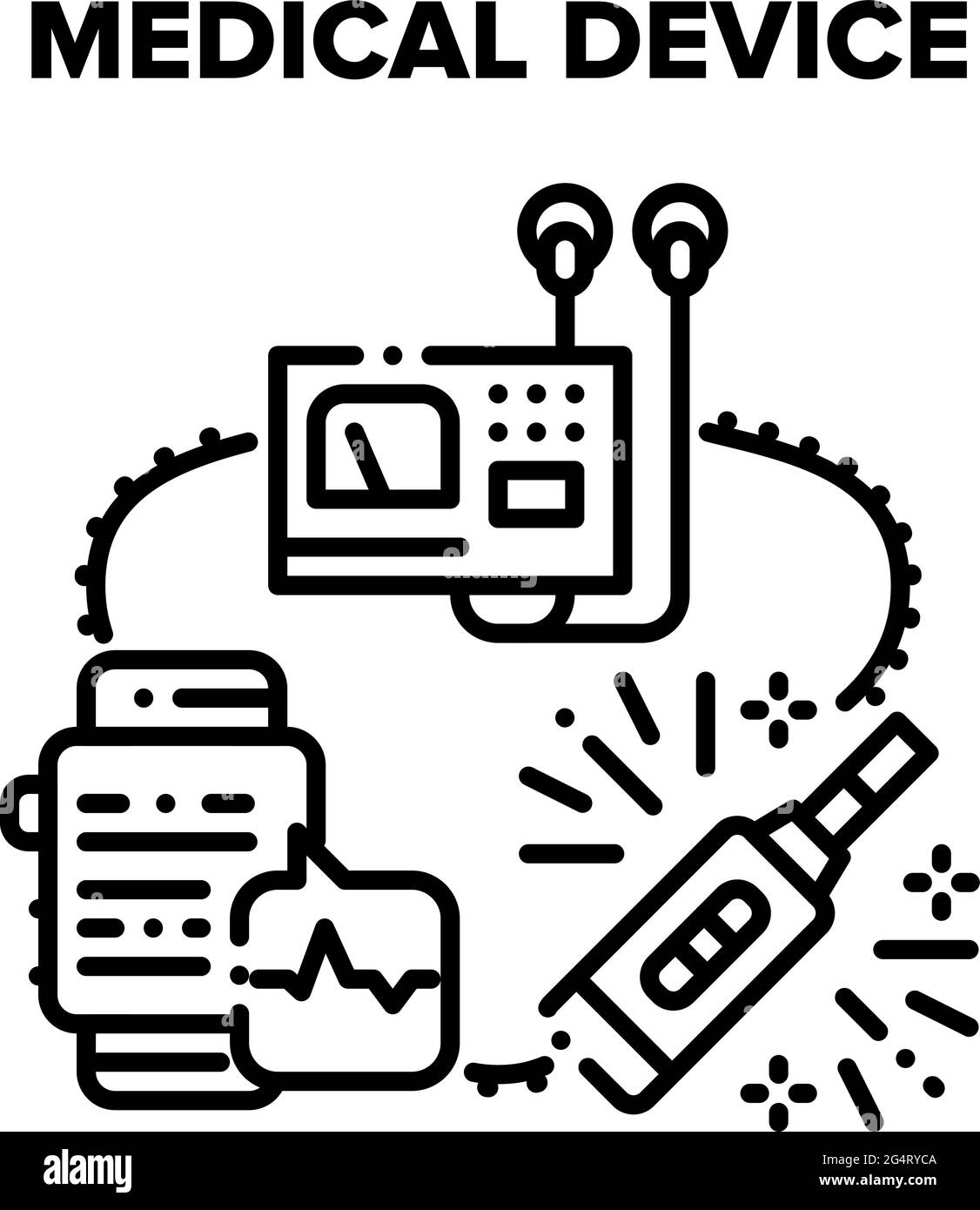 Medical Device Vector Black Illustration Stock Vector Image & Art - Alamy