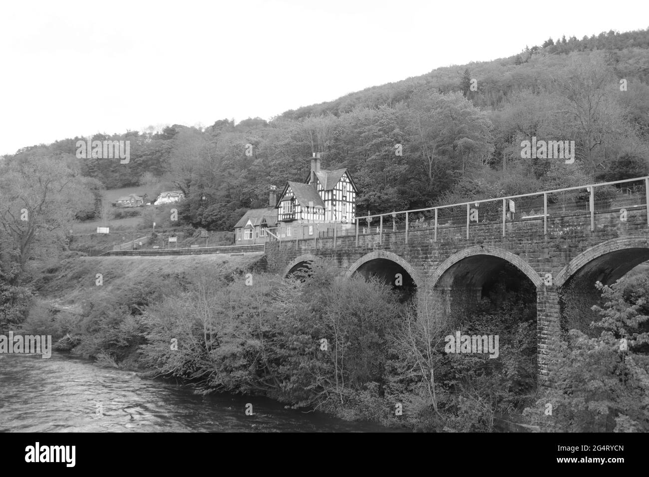 Berwyn railway station and viaduct Llangollen North Wales Stock Photo ...