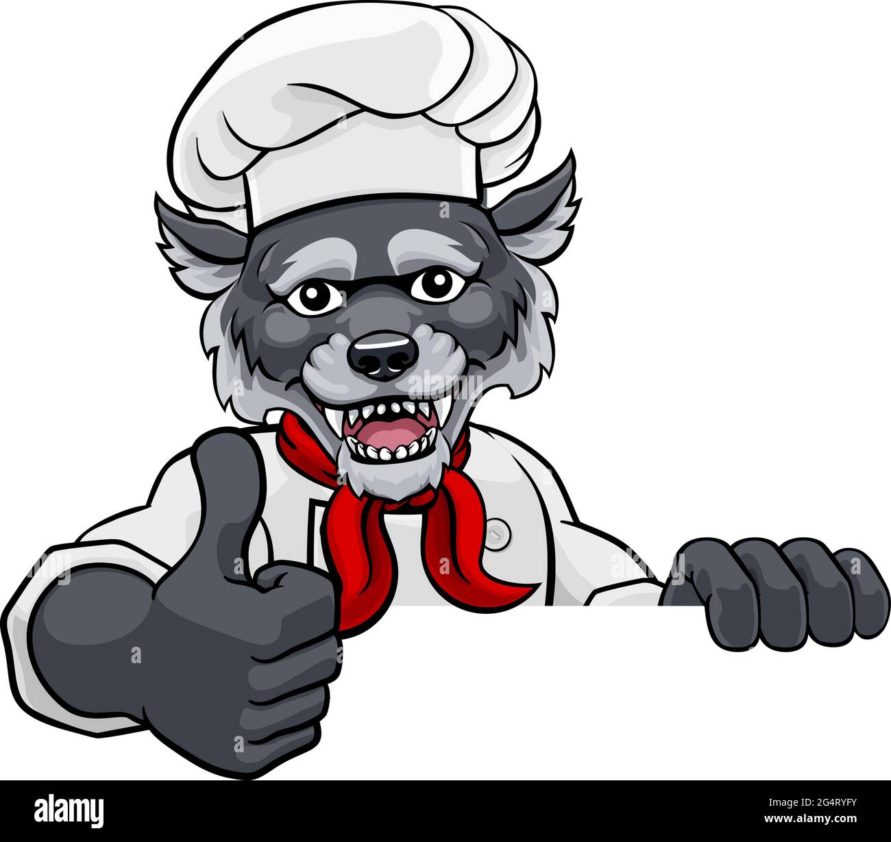 Wolf Chef Mascot Sign Cartoon Character Stock Vector Image & Art - Alamy