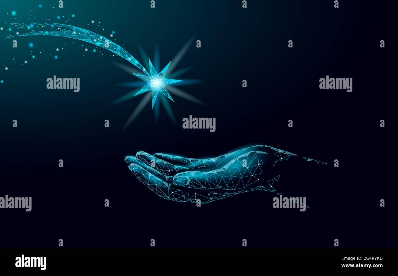 3D make a wish star on hand. Emotional holiday tradition wishlist. Hope ...