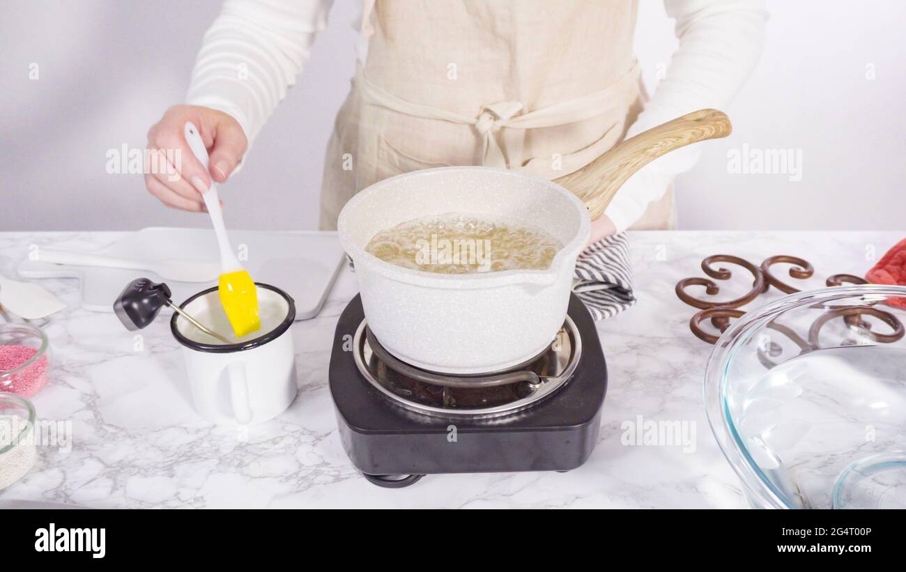 Step step caramelizing sugar in hi-res stock photography and images - Alamy
