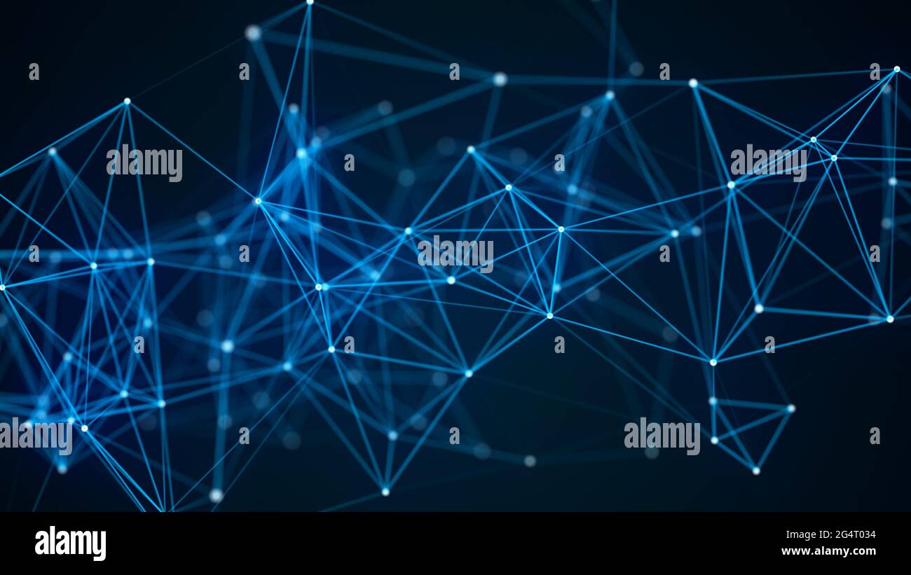 Abstract technology background. Network connection structure. 3D ...