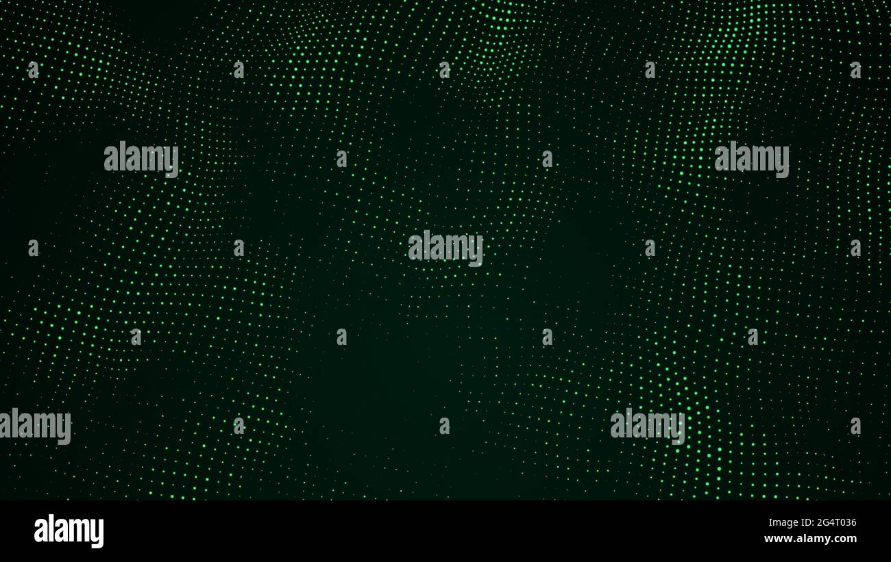Digital green background of particles. Abstract futuristic illustration ...