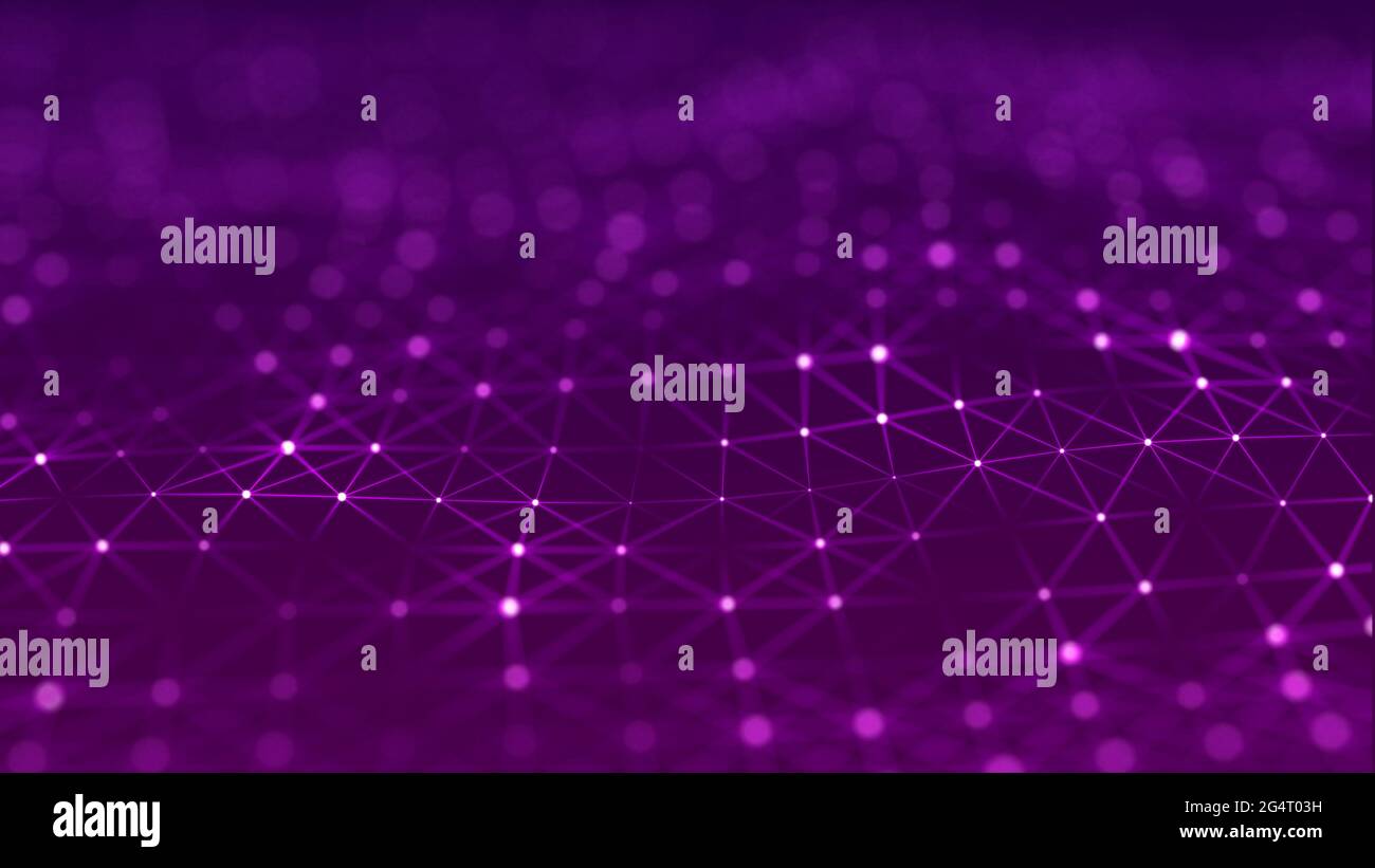 Abstract futuristic dynamic background. Network connection structure with dots and lines. Big ...