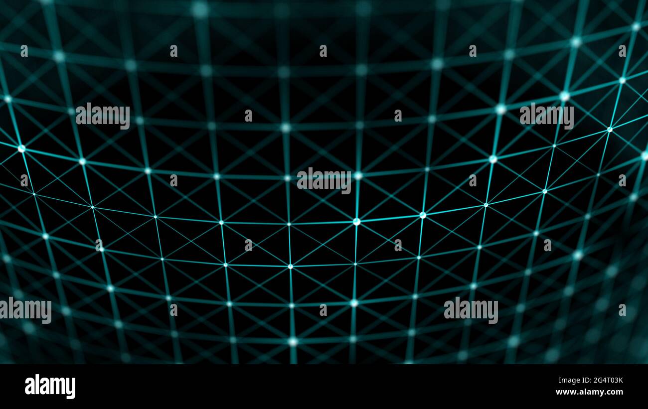 Abstract Futuristic Dynamic Background Network Connection Structure With Dots And Lines Big