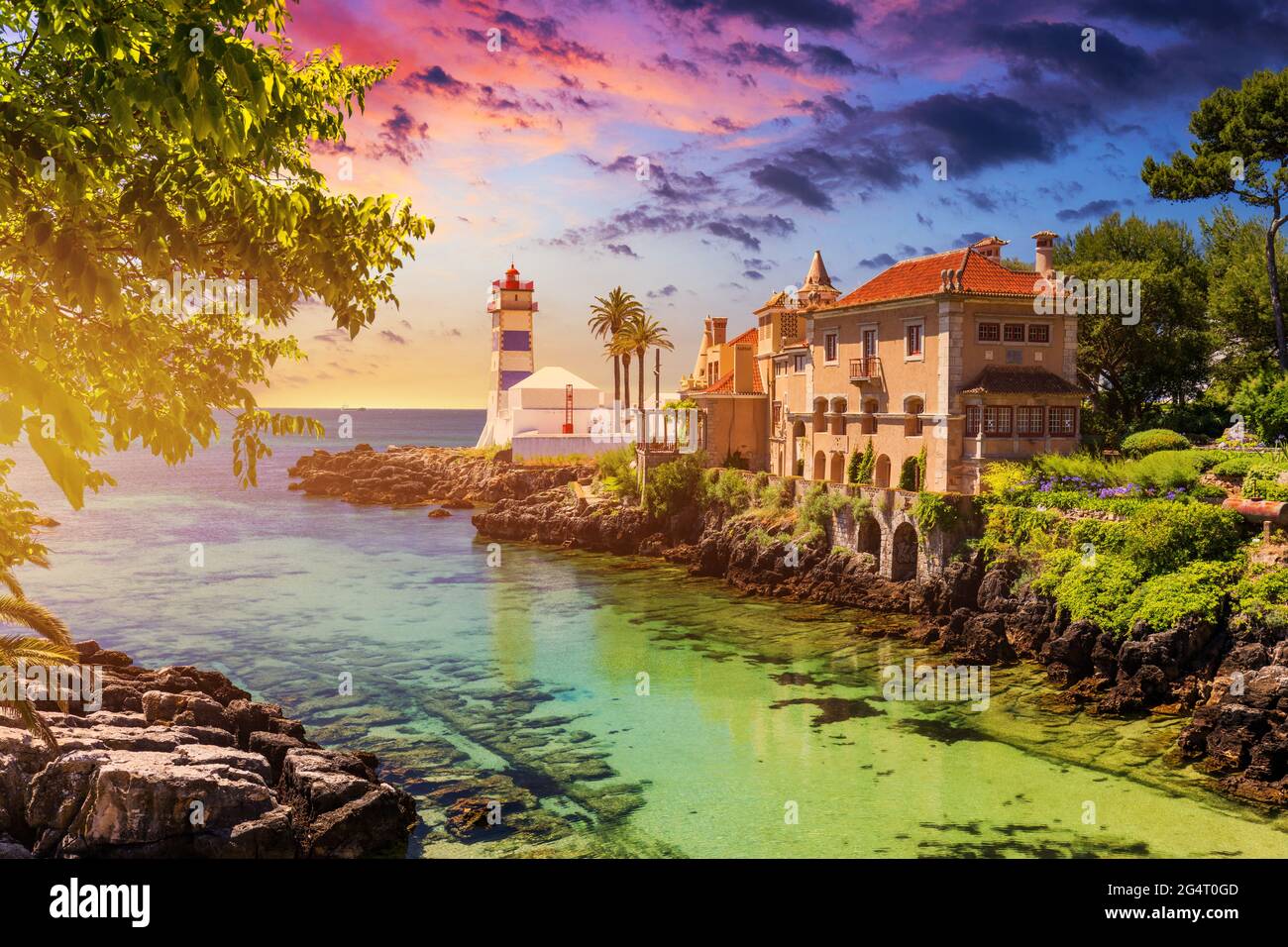 Santa Marta lighthouse and Municipal museum, Cascais, Lisbon, Portugal ...