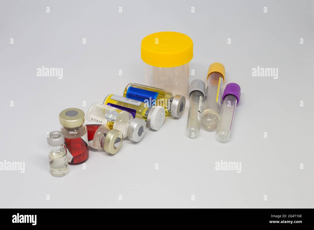 KUALA LUMPUR, MALAYSIA - Jun 12, 2021: Medicine bottles, empty blood ...