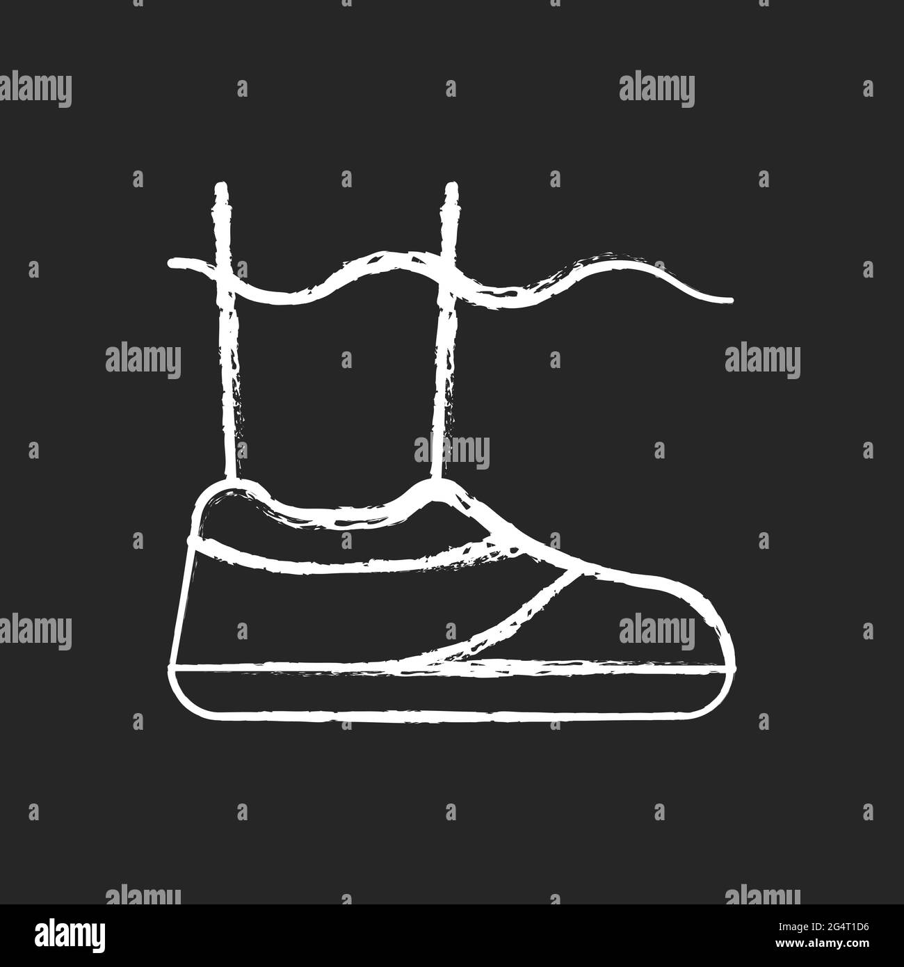 Water shoes chalk white icon on dark background Stock Vector Image ...