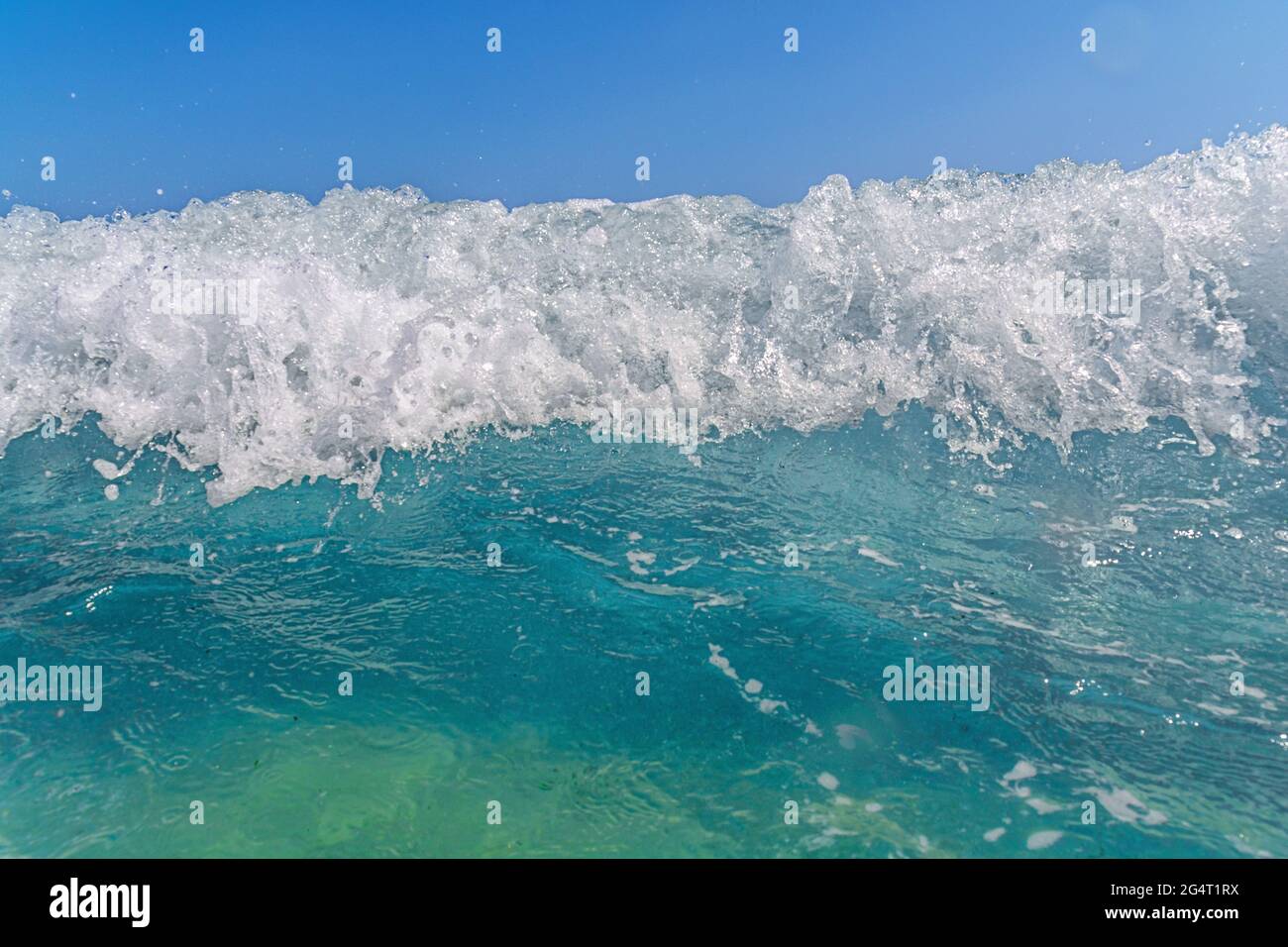A perfectly formed wave and blue sea Stock Photo - Alamy