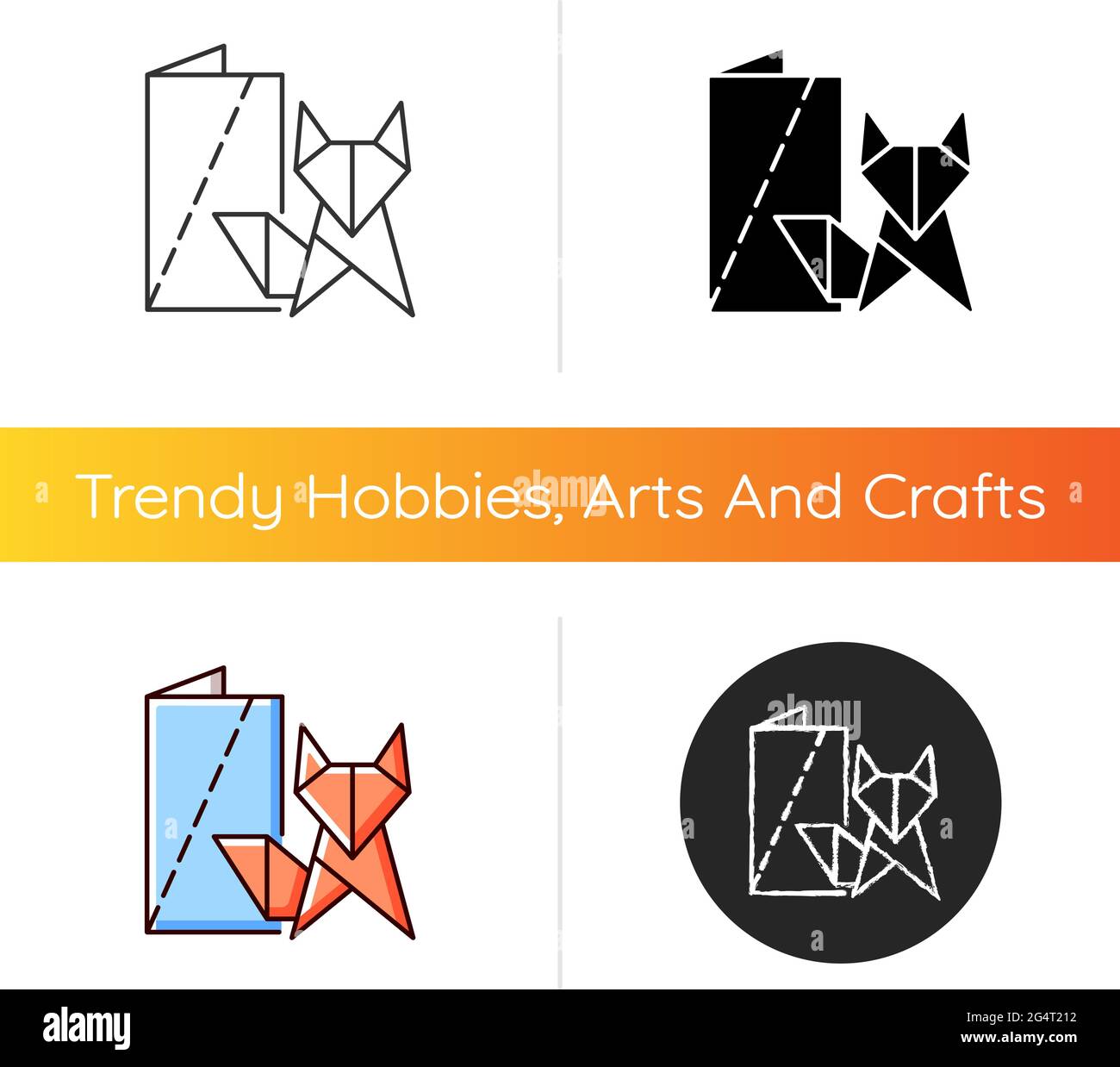 Fox origami outline Stock Vector Images - Alamy