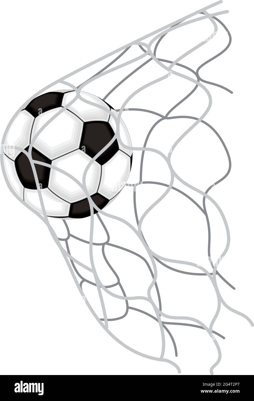 Soccer ball in net goal Cut Out Stock Images & Pictures - Alamy
