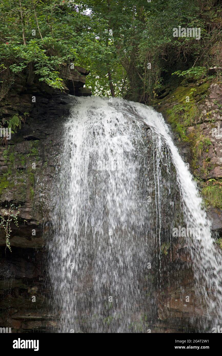 Melincourt Waterfalls, Neath, Wales, taken with a normal, fast shutter ...
