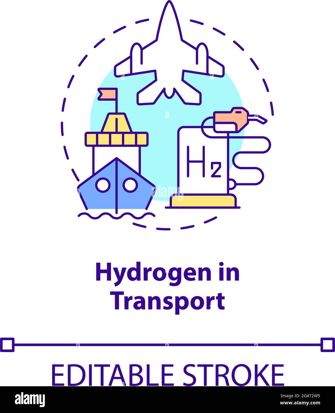 Hydrogen in transport concept icon Stock Vector Image & Art - Alamy