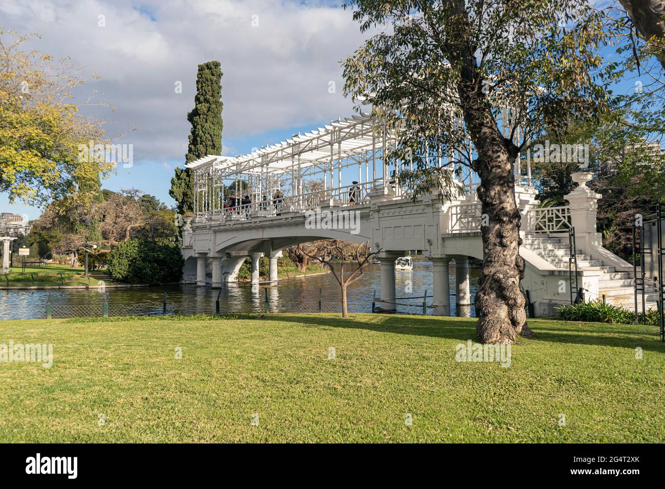 Buenos Aires, Argentina, june 20 of 2021. Bridge in the park called ...