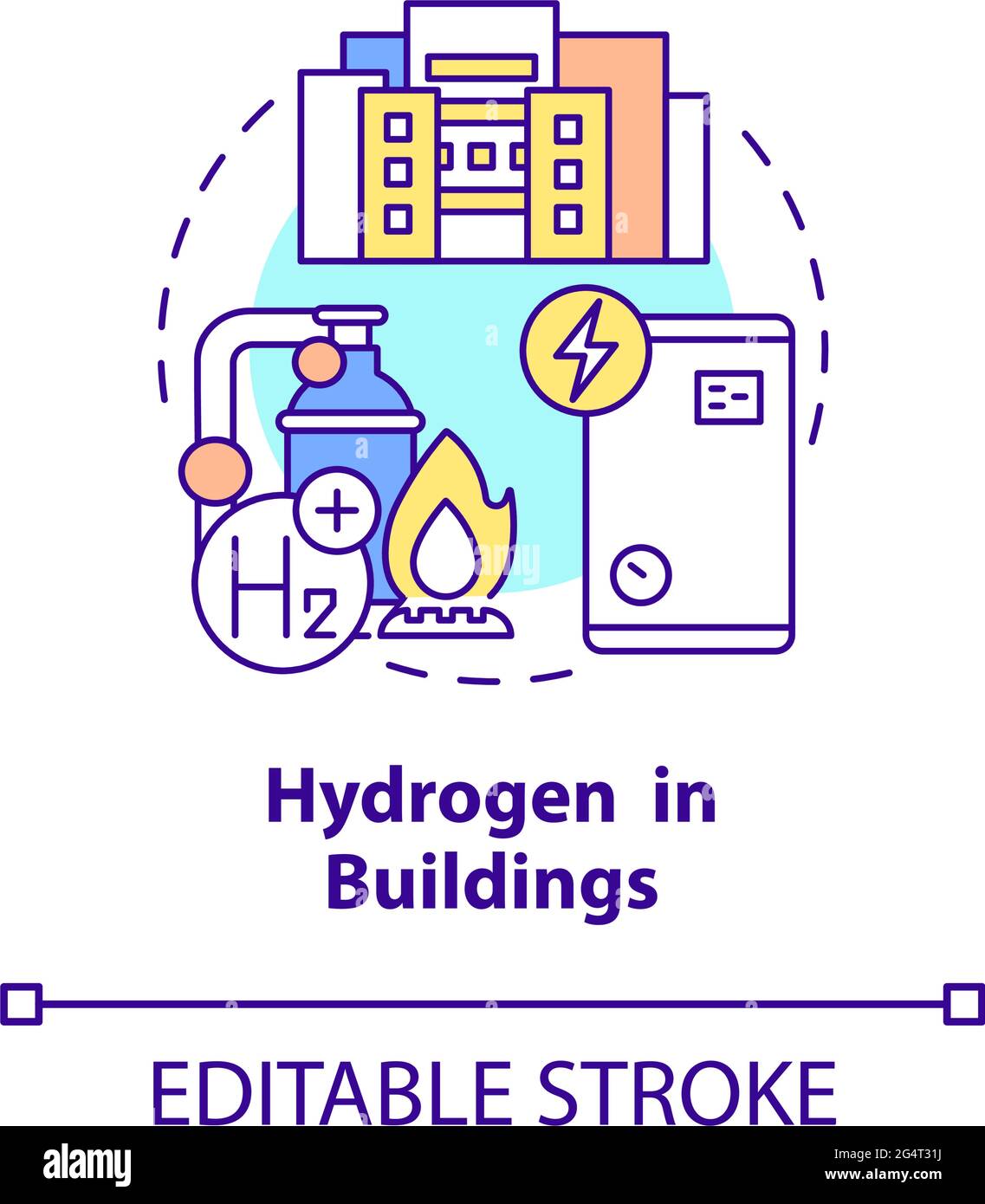 Hydrogen in buildings concept icon Stock Vector Image & Art - Alamy