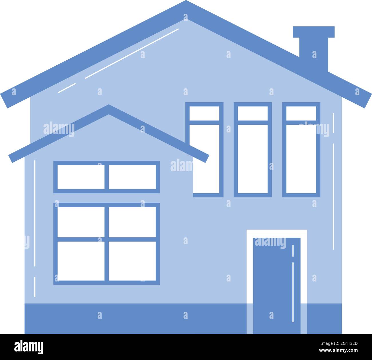 Isolated blue house with windows Stock Vector Image & Art - Alamy