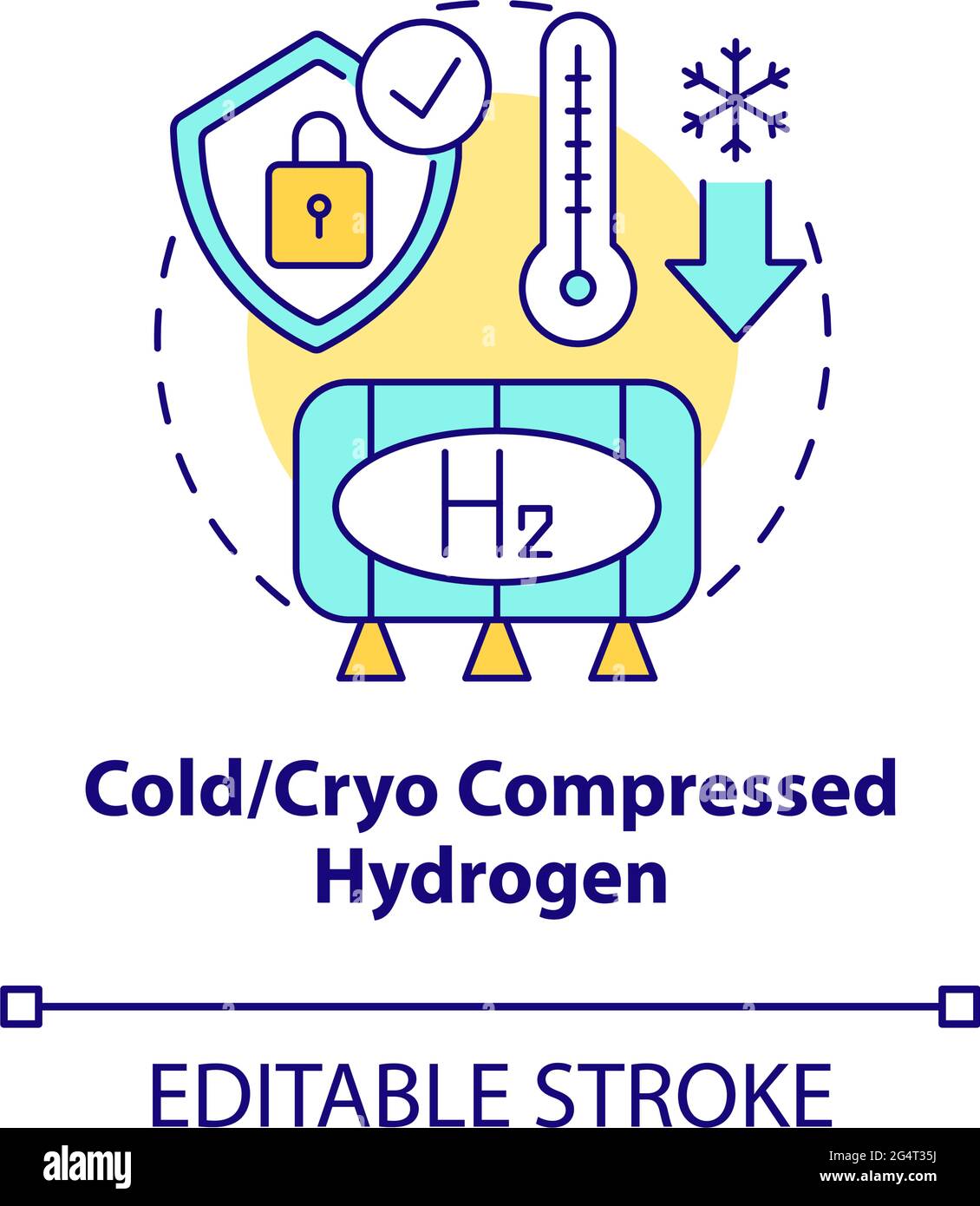 Cold and cryo compressed hydrogen concept icon Stock Vector Image & Art ...