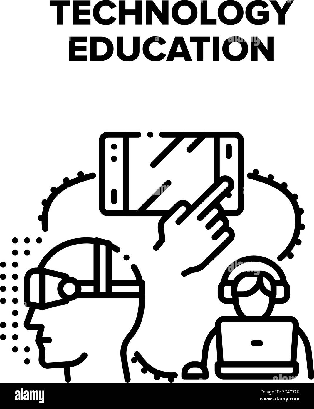 Technology Education Device Vector Black Illustration Stock Vector ...