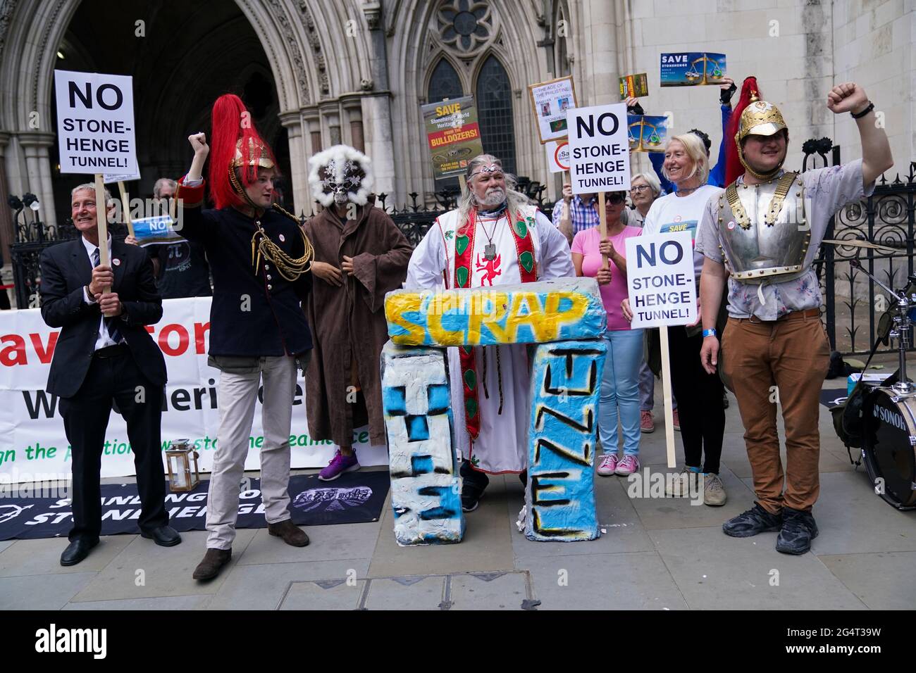 Campaigners outside the High Court, central London, where they are ...