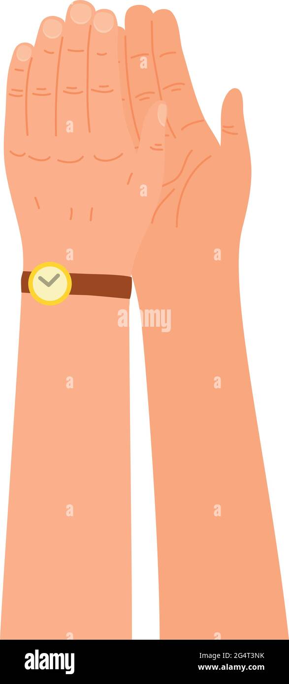 hands with watch clapping on white background Stock Vector Image & Art ...