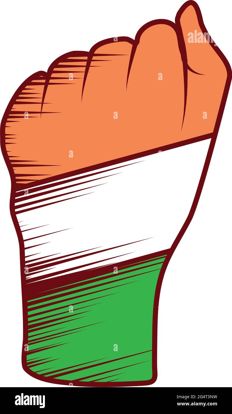 raised hand india flag Stock Vector Image & Art - Alamy