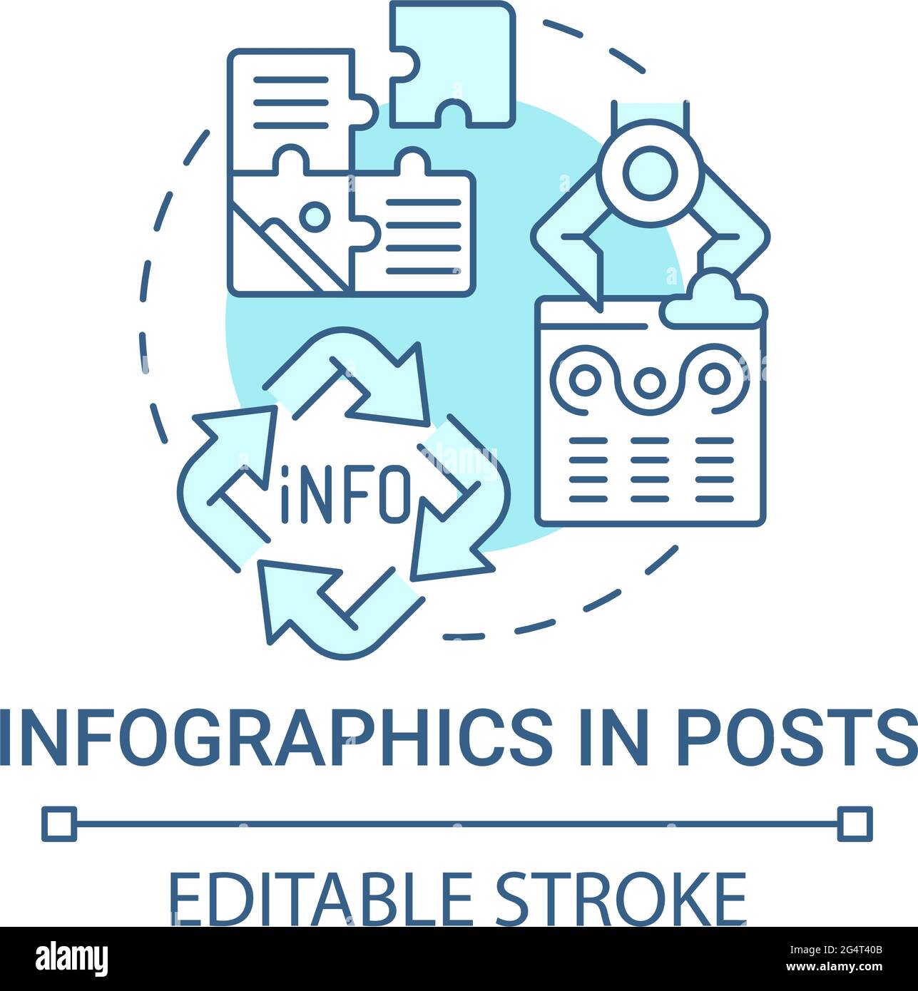 Infographics in posts concept icon Stock Vector Image & Art - Alamy