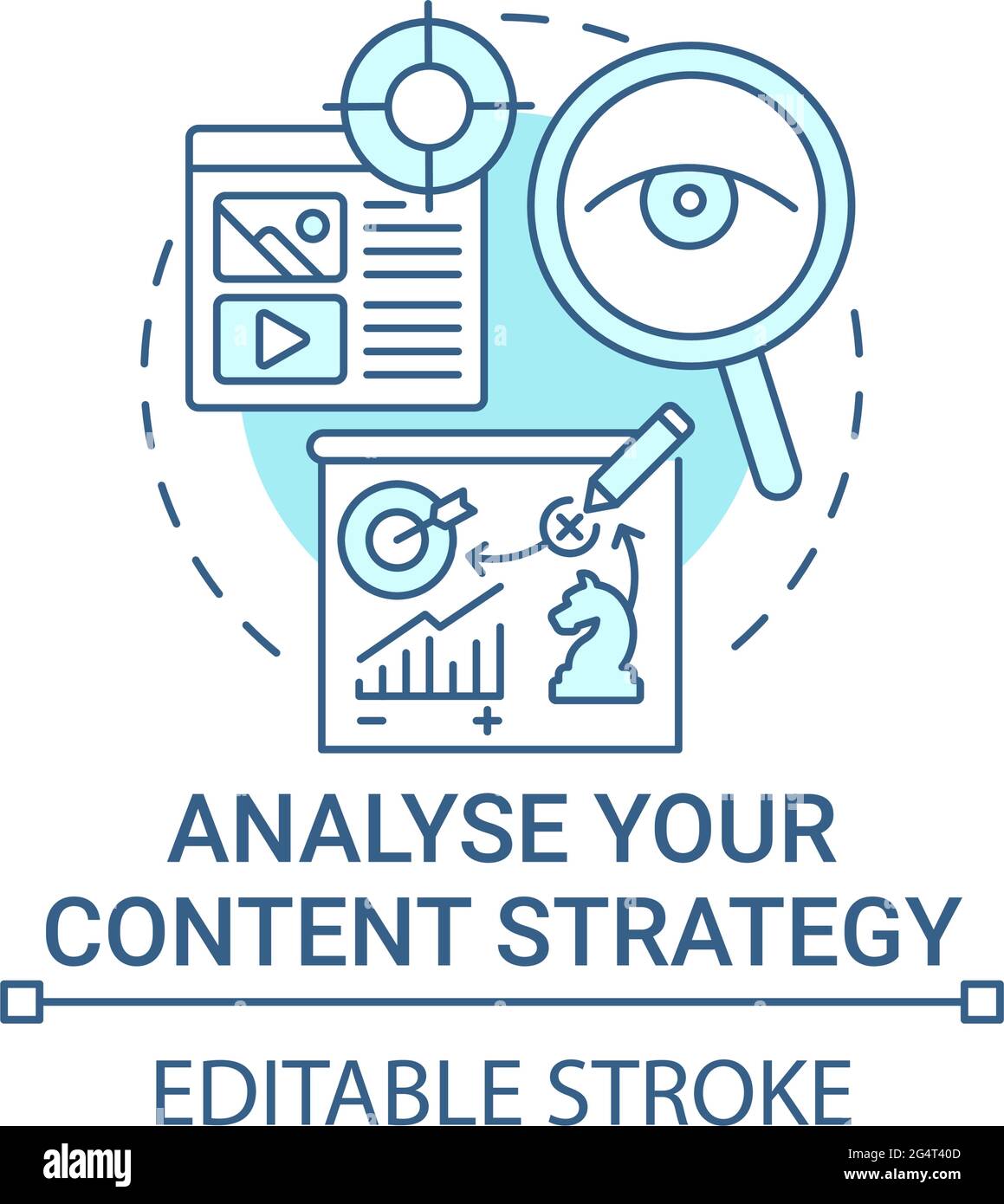 Analyse content strategy concept icon Stock Vector Image & Art - Alamy