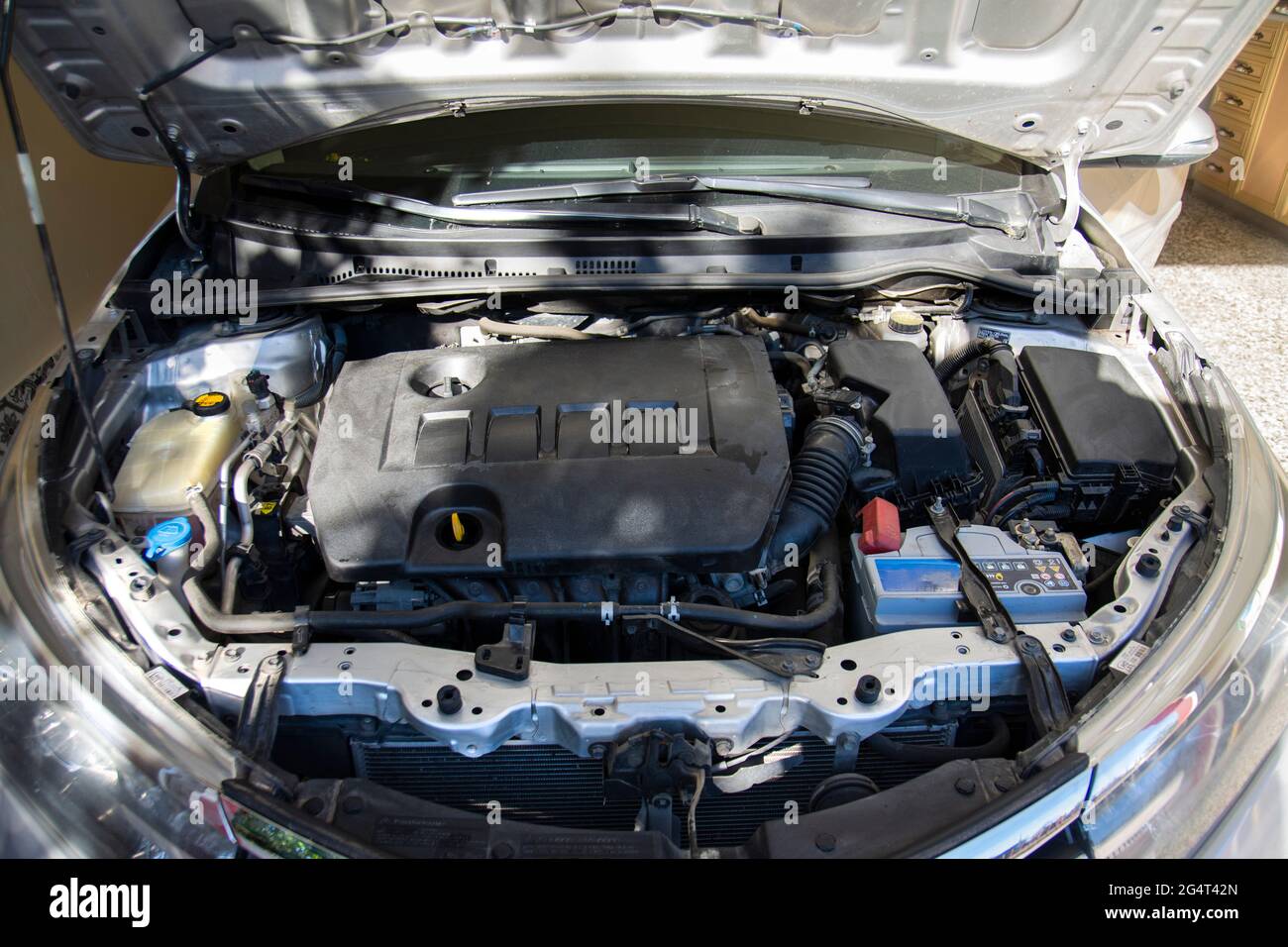 automobile engine and all its front parts Stock Photo - Alamy