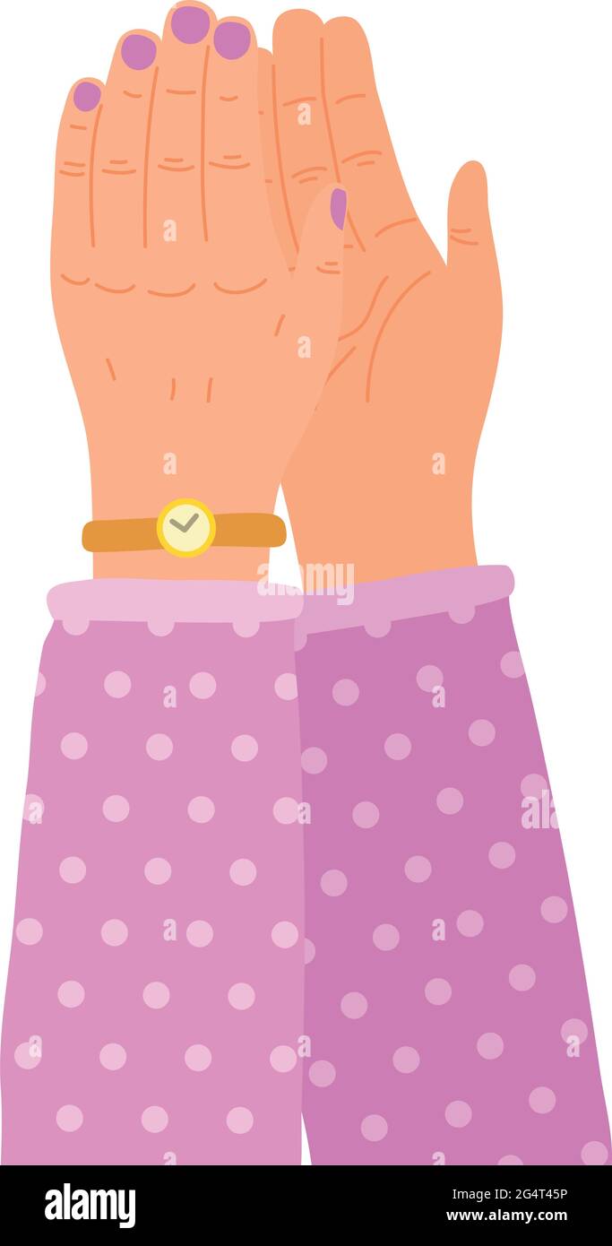 female hands clapping on white background Stock Vector Image & Art - Alamy