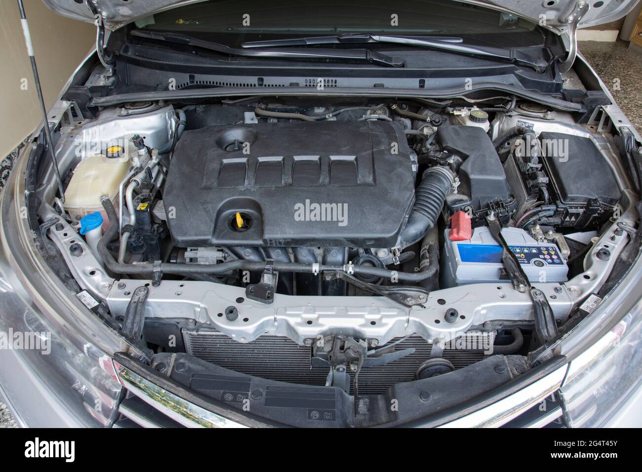 automobile engine and all its front parts Stock Photo - Alamy