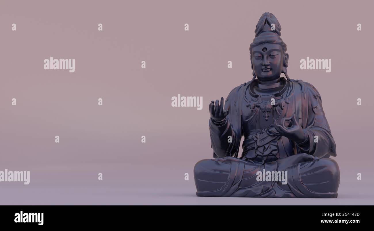 Seated Bodhisattva Guanyin 12th Century Statue Digitally Rendered with ...