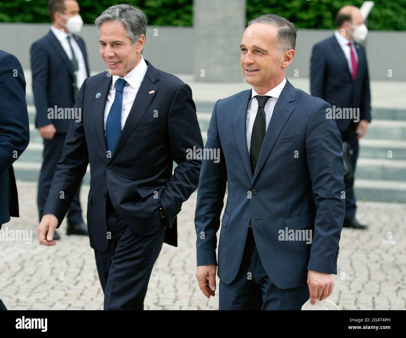 Berlin, Germany. 23rd June, 2021. Heiko Maas (SPD, r), Federal Foreign ...