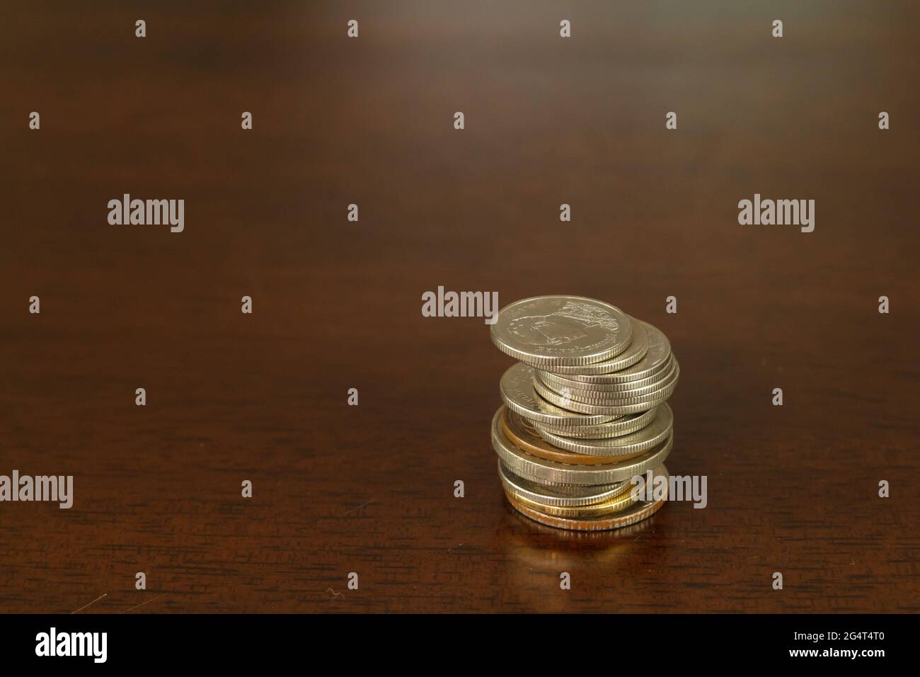 Close up of the coins single stack Stock Photo - Alamy