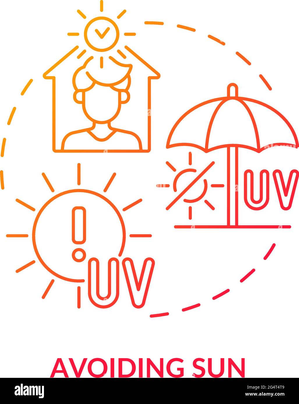 Avoiding sun concept icon Stock Vector Image & Art - Alamy