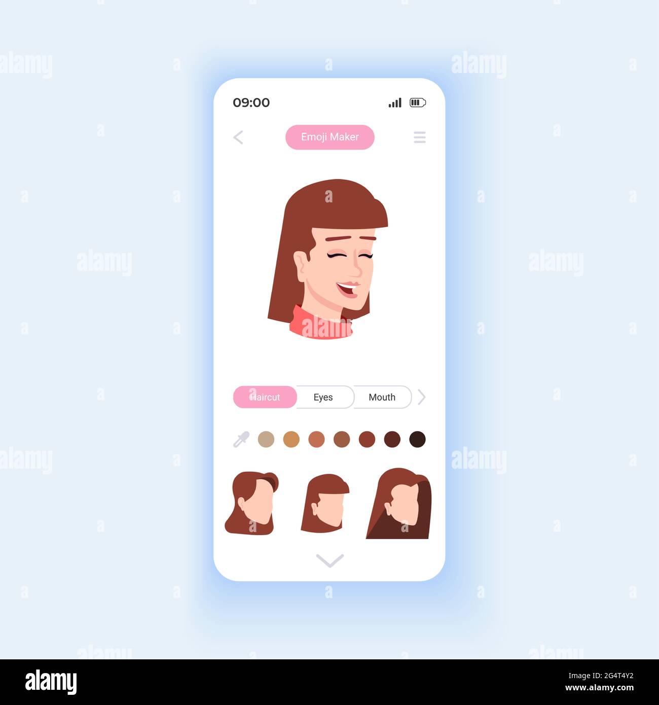 Emoji creator smartphone interface vector template Stock Vector Image ...