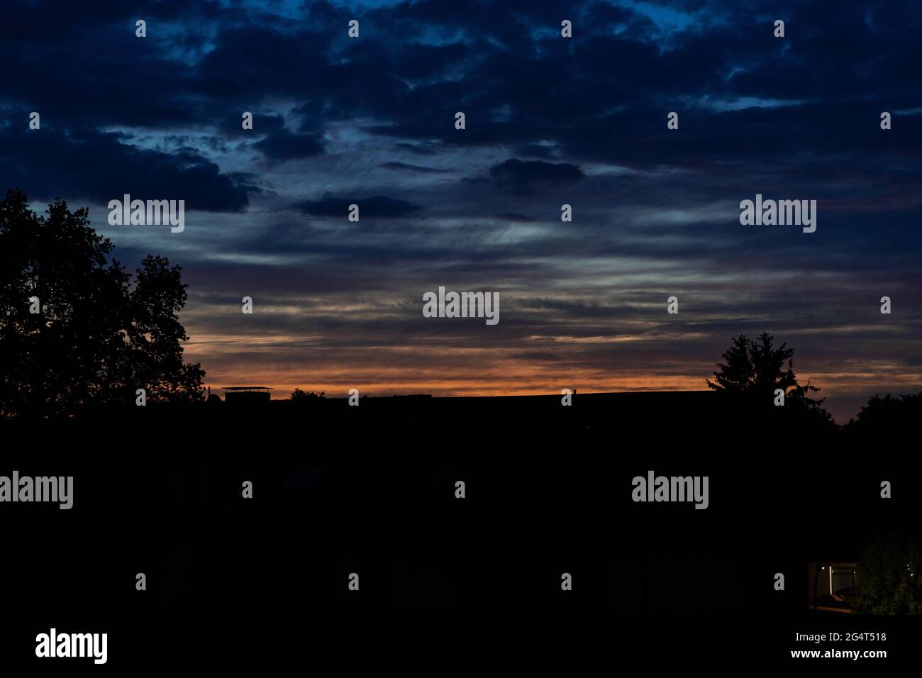 night sky with orange light Stock Photo - Alamy