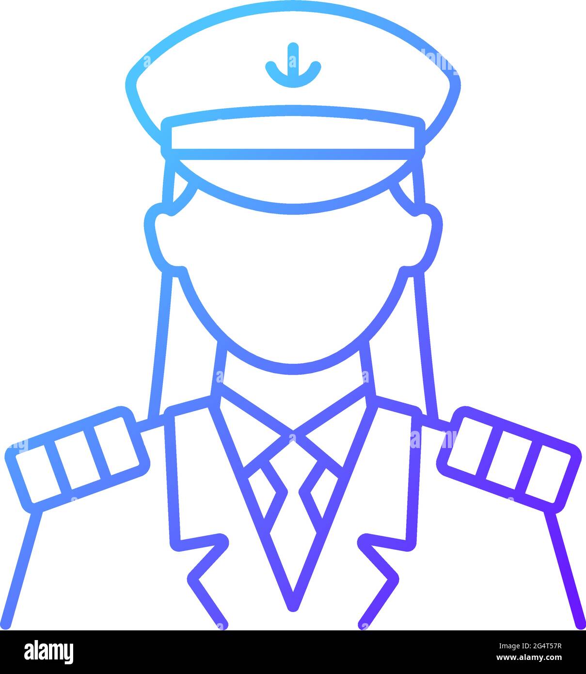 Female captain gradient linear vector icon Stock Vector Image & Art - Alamy