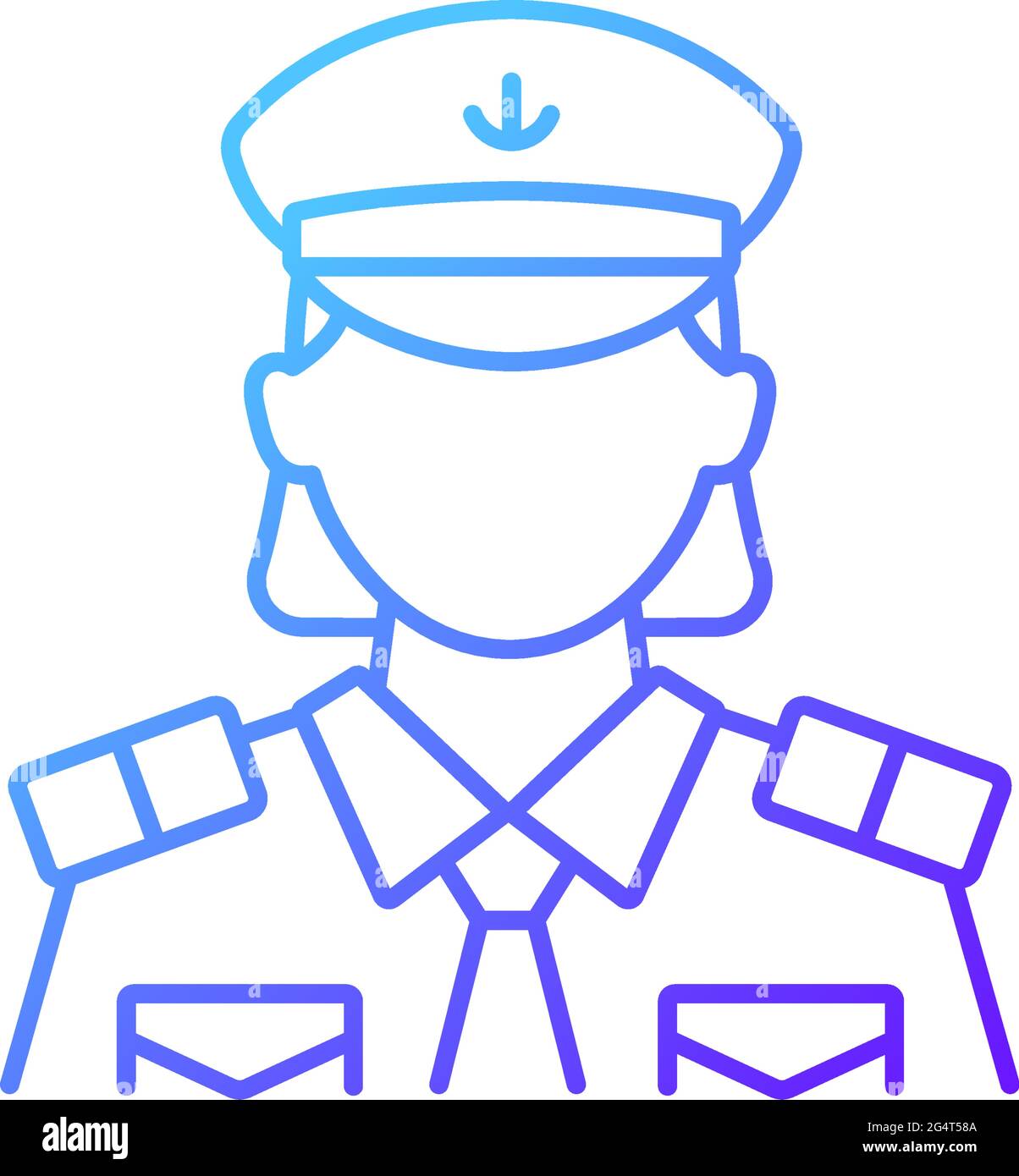 Female chief officer gradient linear vector icon Stock Vector Image ...