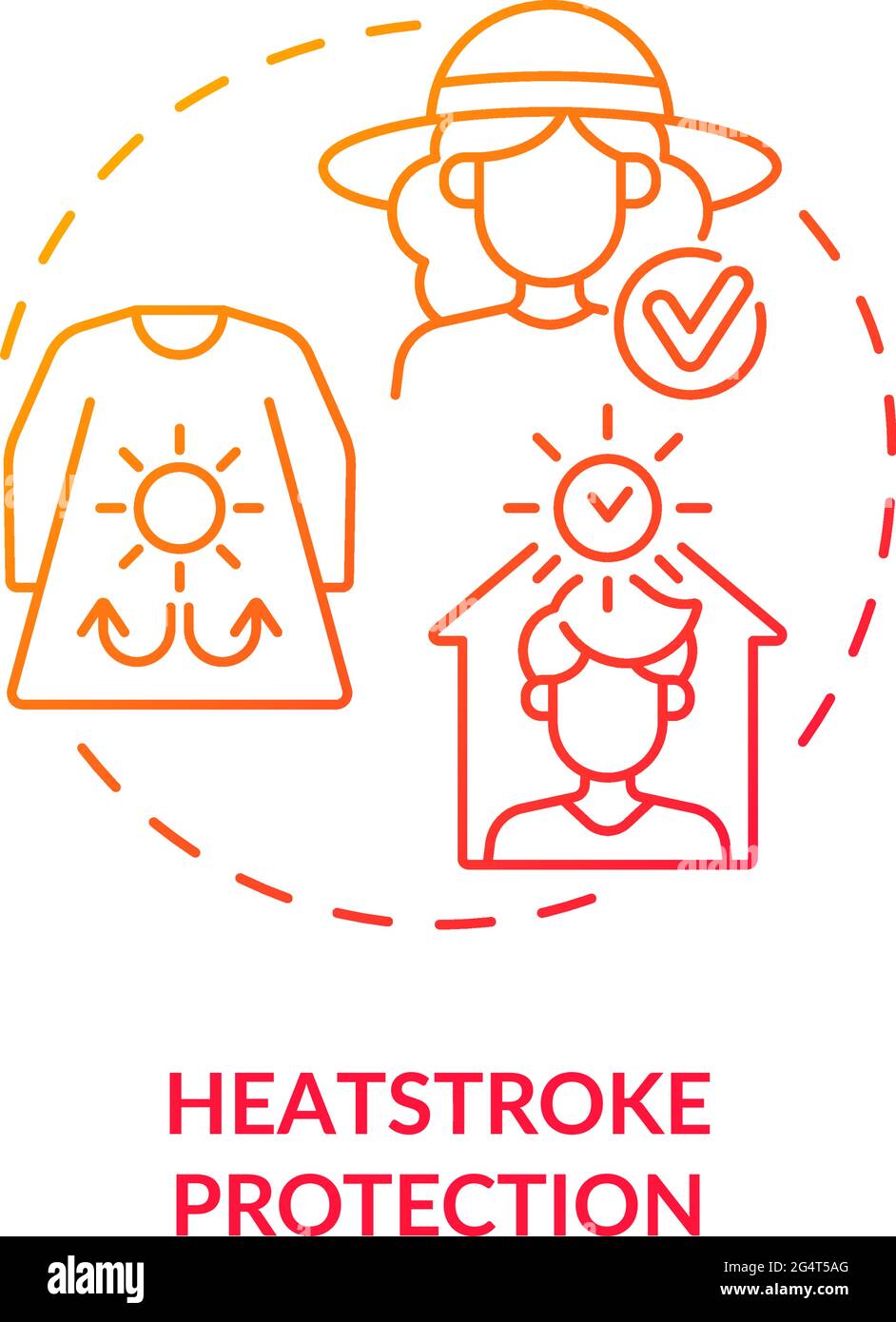 Heatstroke protection concept icon Stock Vector Image & Art - Alamy