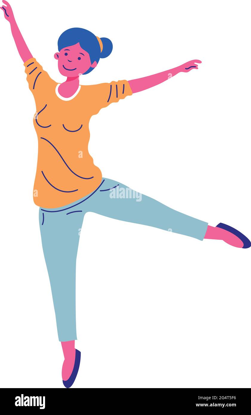 woman cartoon dancing, girl female person Stock Vector Image & Art - Alamy
