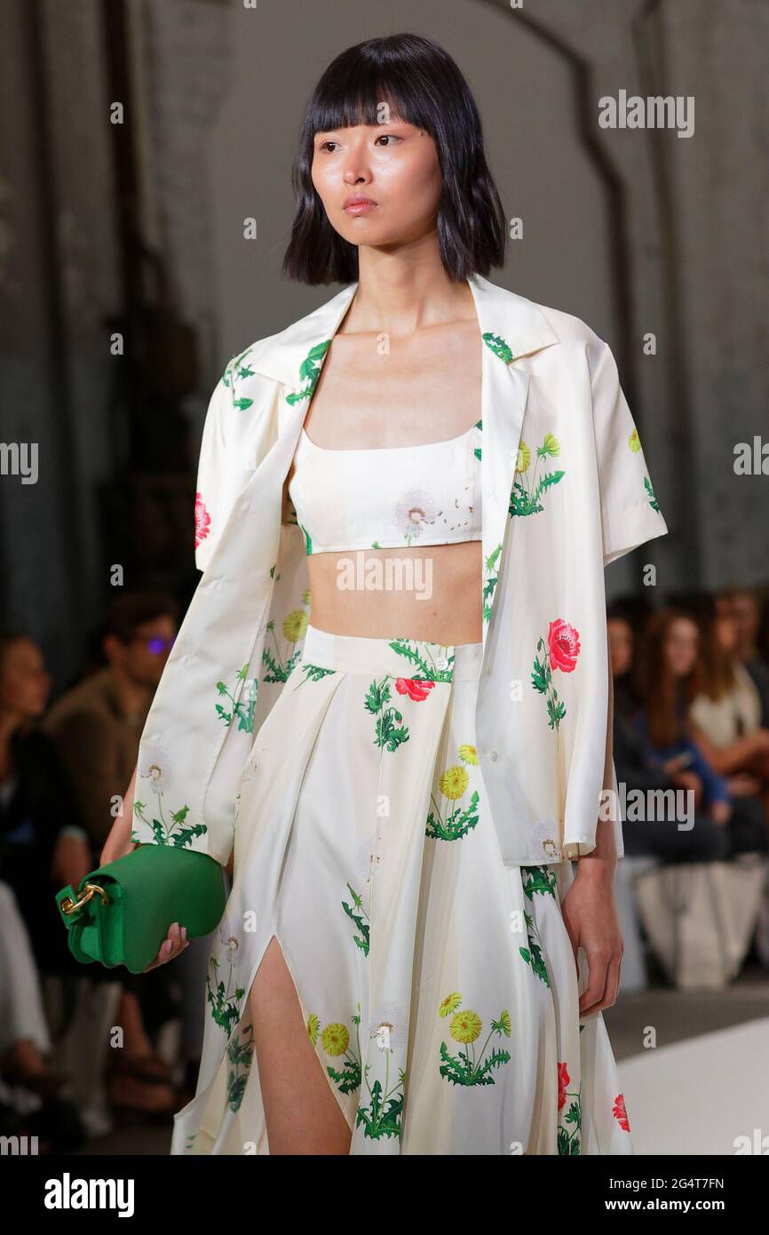 A model walks the runway during the Oroton show during the Afterpay ...