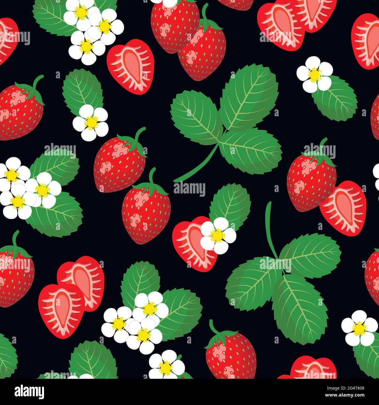 Vector seamless pattern with strawberry Stock Vector Image & Art - Alamy