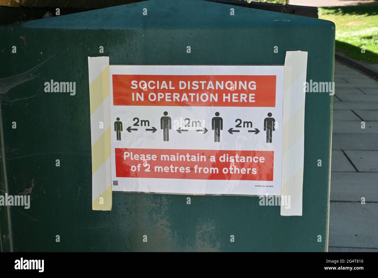 Cover 19 safety signs Stock Photo - Alamy