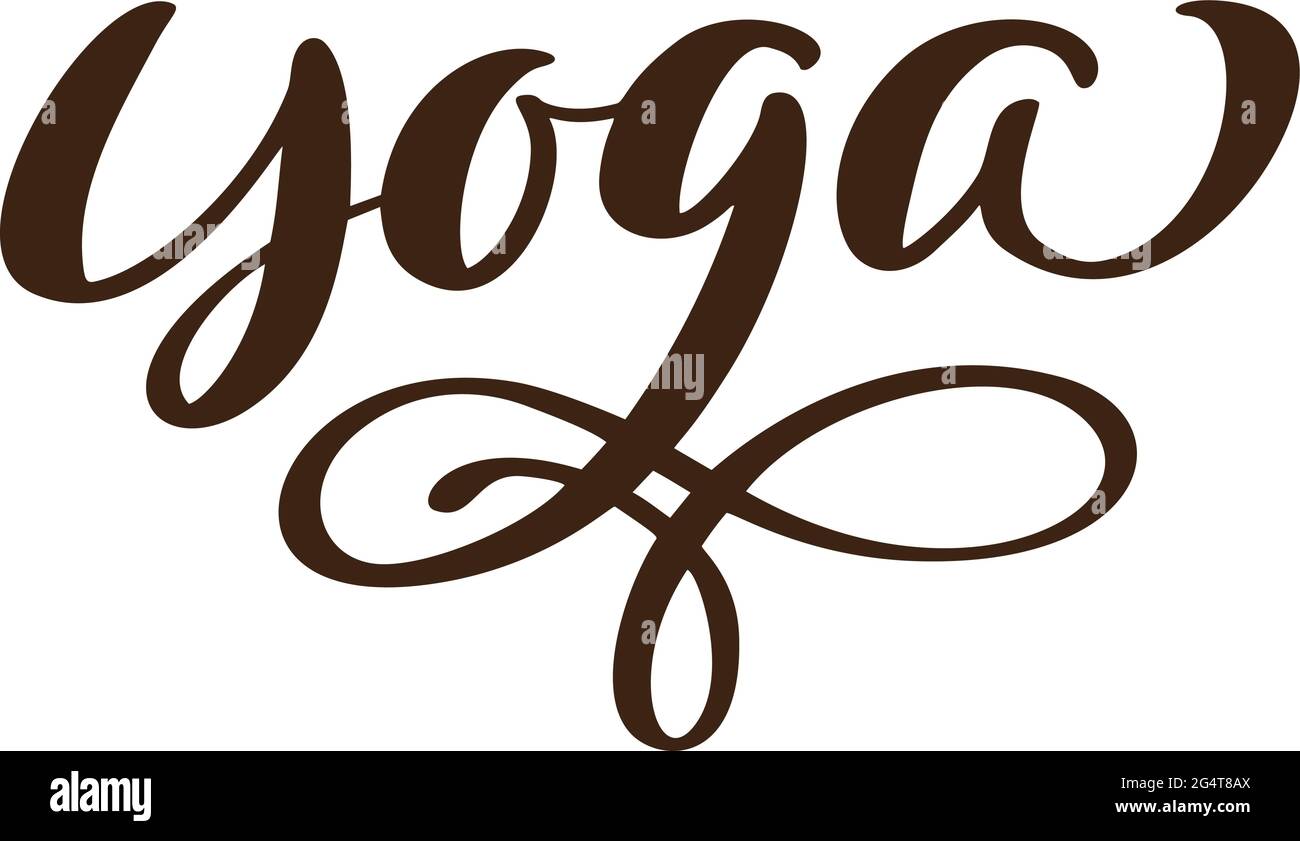 Vector lettering illustration text Yoga logo. Calligraphy letters ...