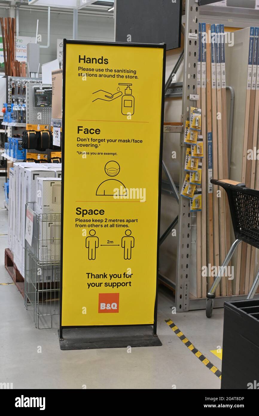 Cover 19 safety signs Stock Photo - Alamy