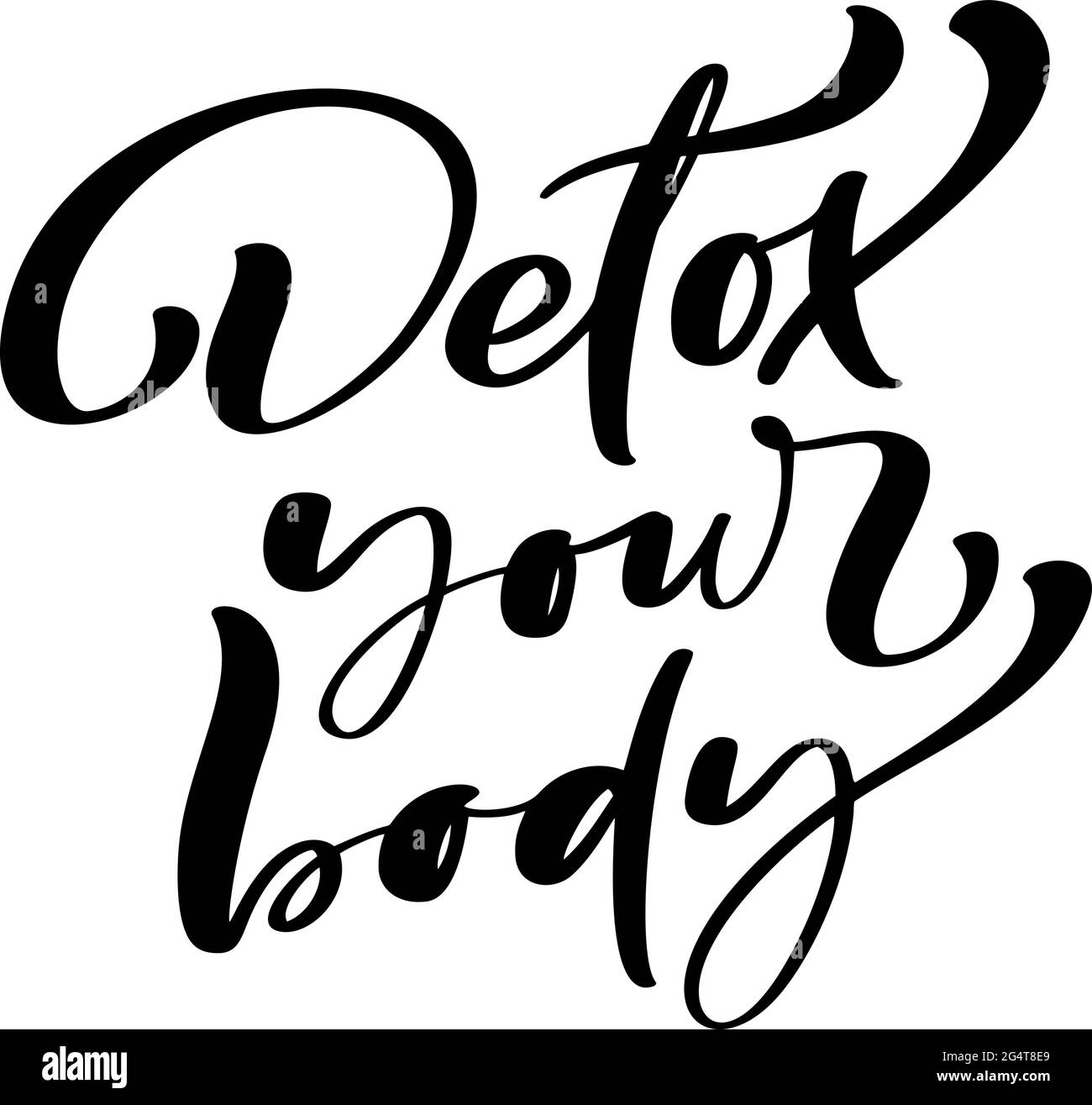 Detox your body text vector logo lettering isolated on white background ...