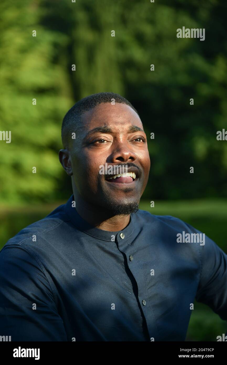Attractive Black male model pulling faces Stock Photo - Alamy